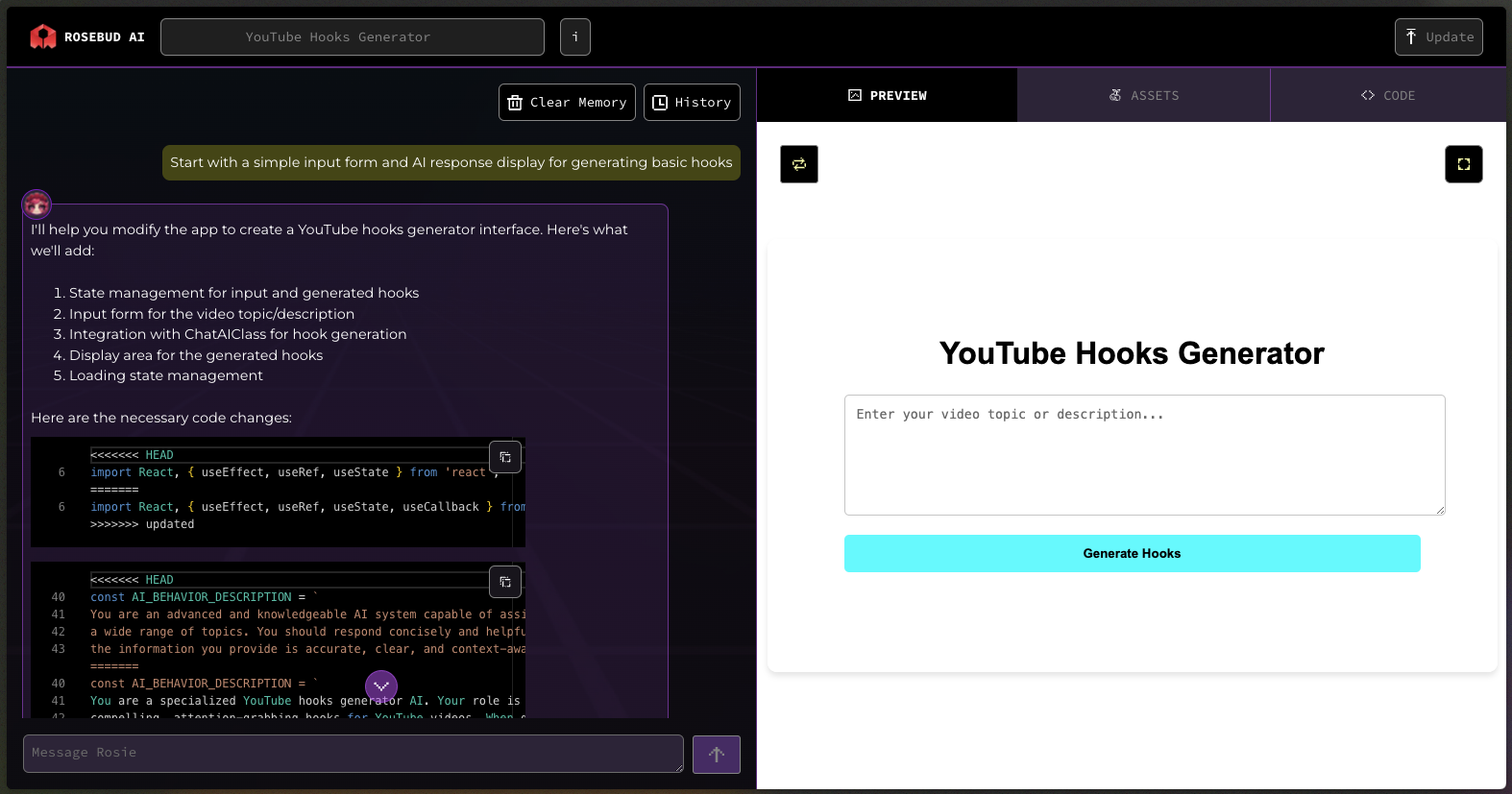 Rosebud AI: No-Code Web App Builder – Vibe Code Apps Instantly